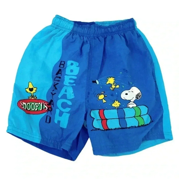 Vintage | Swim | Vintage Kids Snoopy Swimwear Snoopys Backyard Beach ...